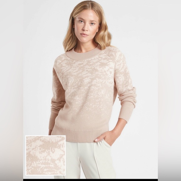Athleta | Sweaters | Athleta Beige And Cream Cowl Neck Sweater | Poshmark